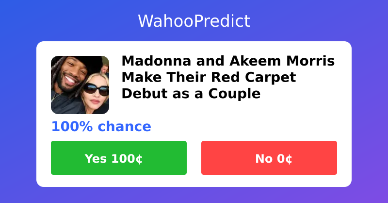Madonna and Akeem Morris Make Their Red Carpet Debut as a Couple - Predict on WahooPredict